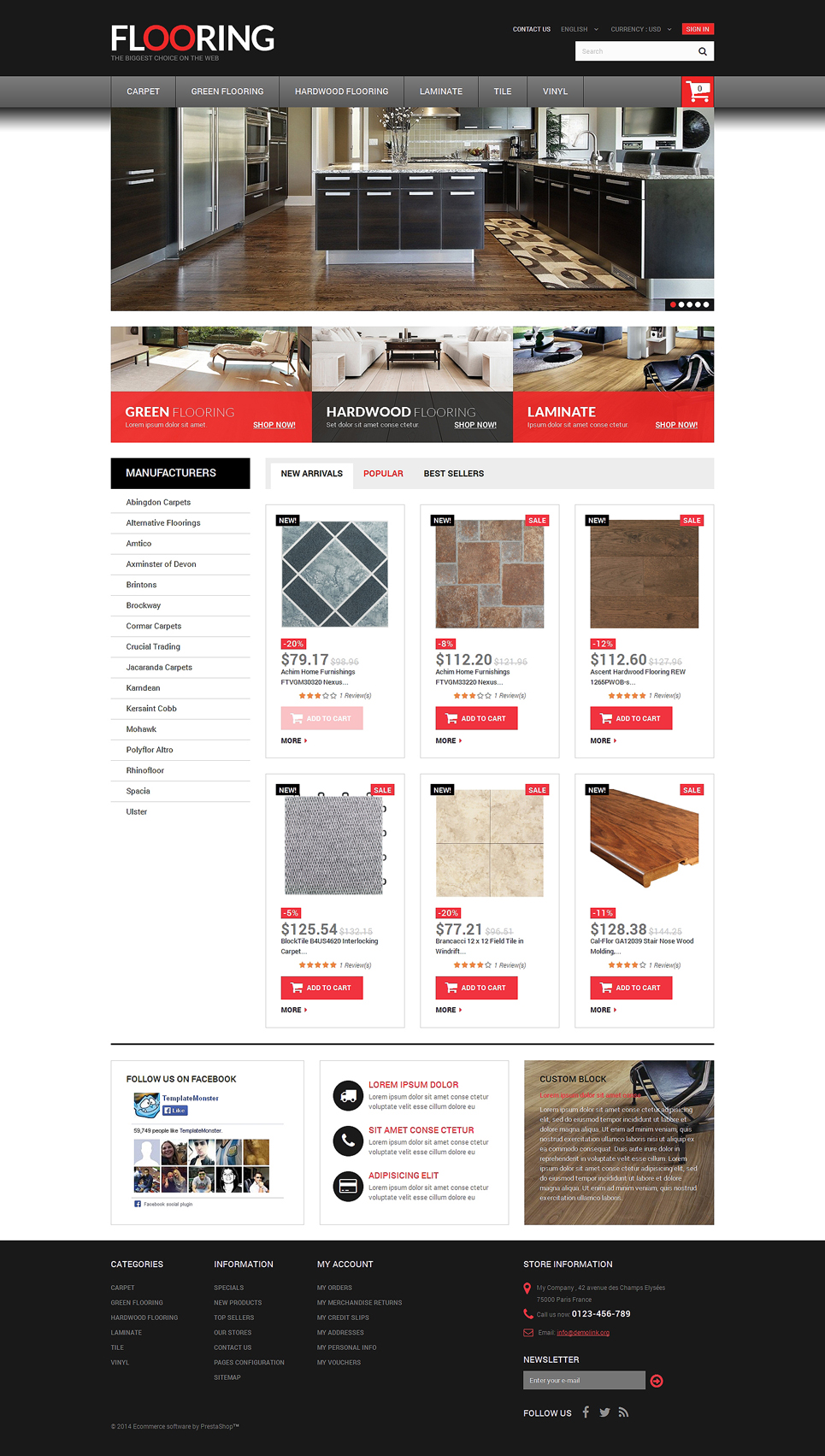 12+ Best Flooring Store Ecommerce Themes (Flooring Store PrestaShop Themes)