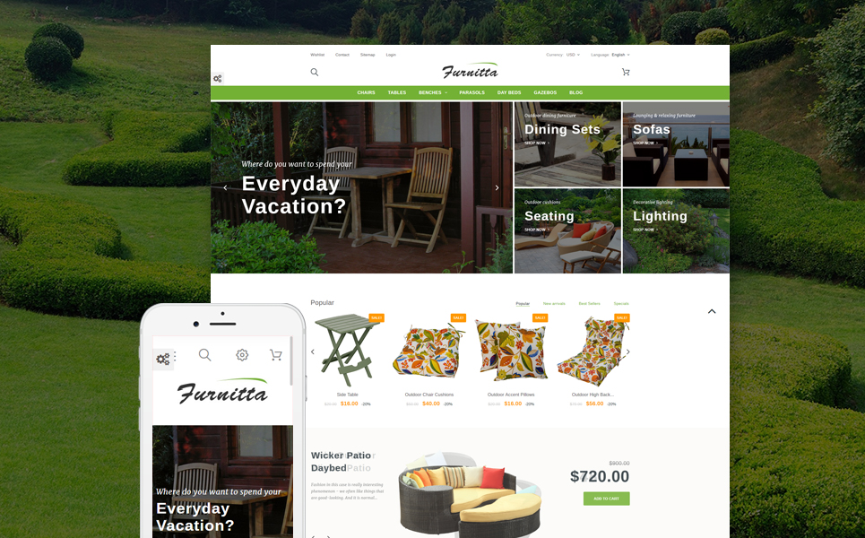 27+ Stunning Indoor & Outdoor Furniture Store Website Themes ...