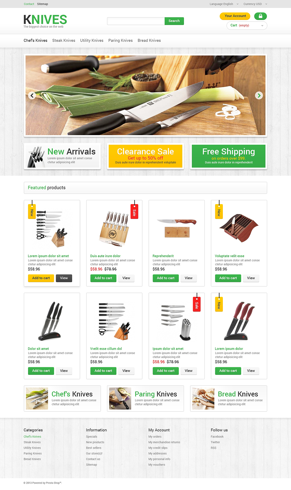20+ Kitchenware, Cookware and Knife Store Ecommerce Website Themes ...