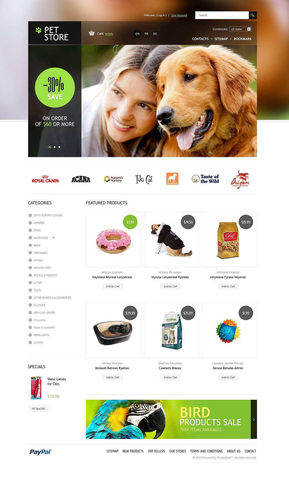 10+ Best Pet Store Ecommerce Themes (PrestaShop Pet Supplies Themes)