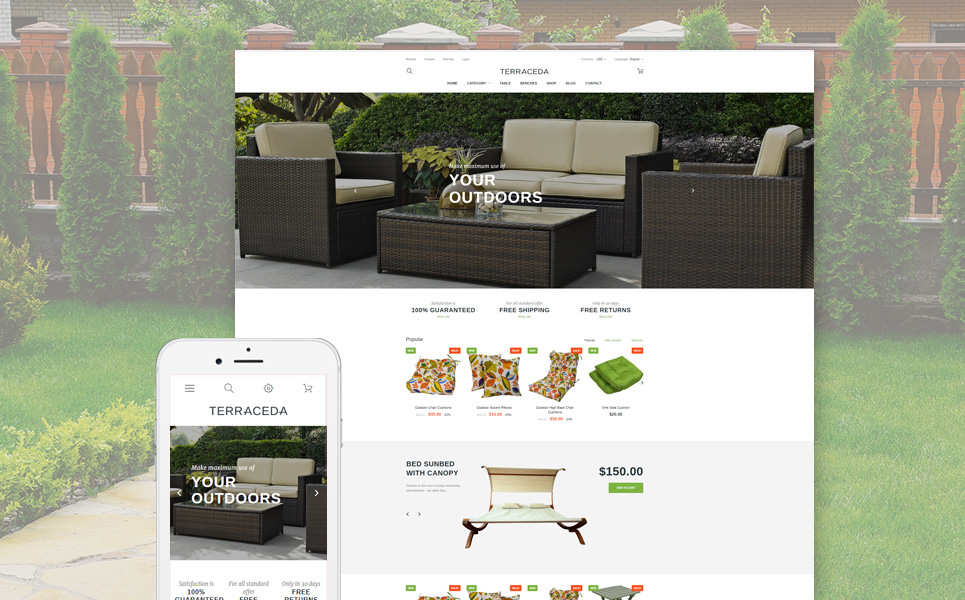 27+ Stunning Indoor & Outdoor Furniture Store Website Themes ...