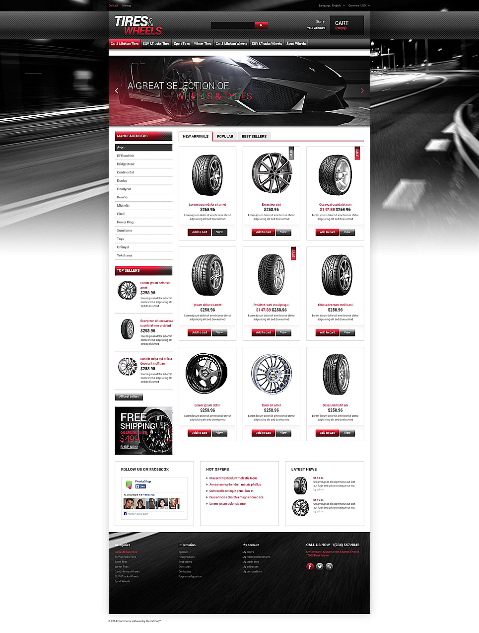 9+ Stunning Car & Automotive Tyre Store Ecommerce PrestaShop Themes