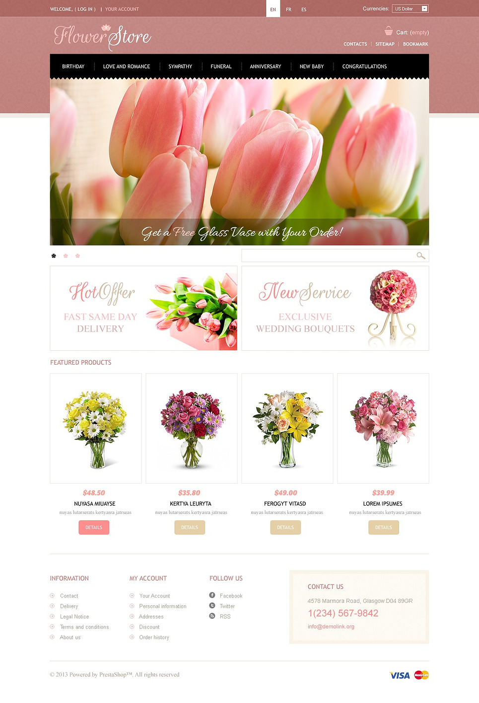 11+ Beautiful Flower & Bouquet Ecommerce Website Templates (Flower ...