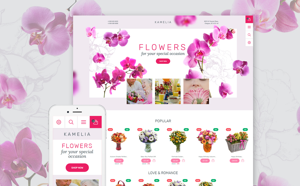11+ Beautiful Flower & Bouquet Ecommerce Website Templates (Flower ...