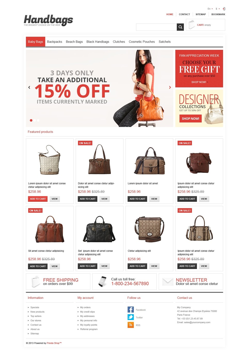 15+ Great Handbag and Manbag Store Ecommerce PrestaShop Themes