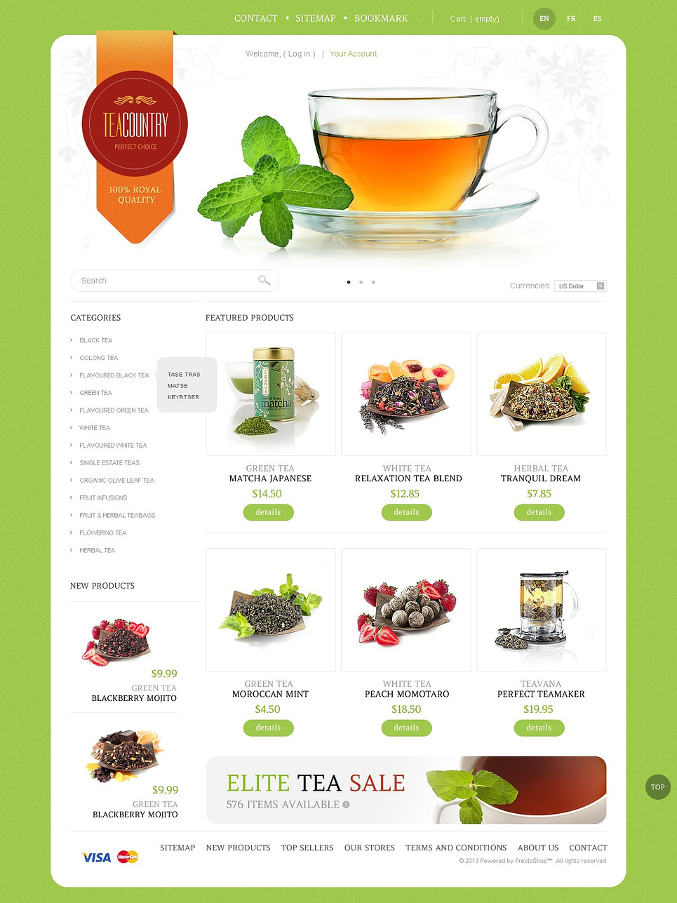 7+ Stunning Tea Store Ecommerce Themes for PrestaShop