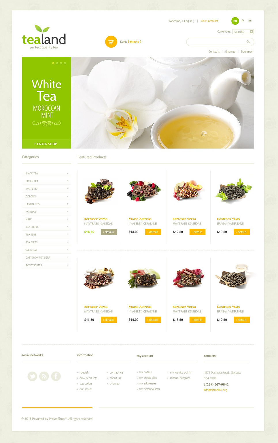 7+ Stunning Tea Store Ecommerce Themes for PrestaShop