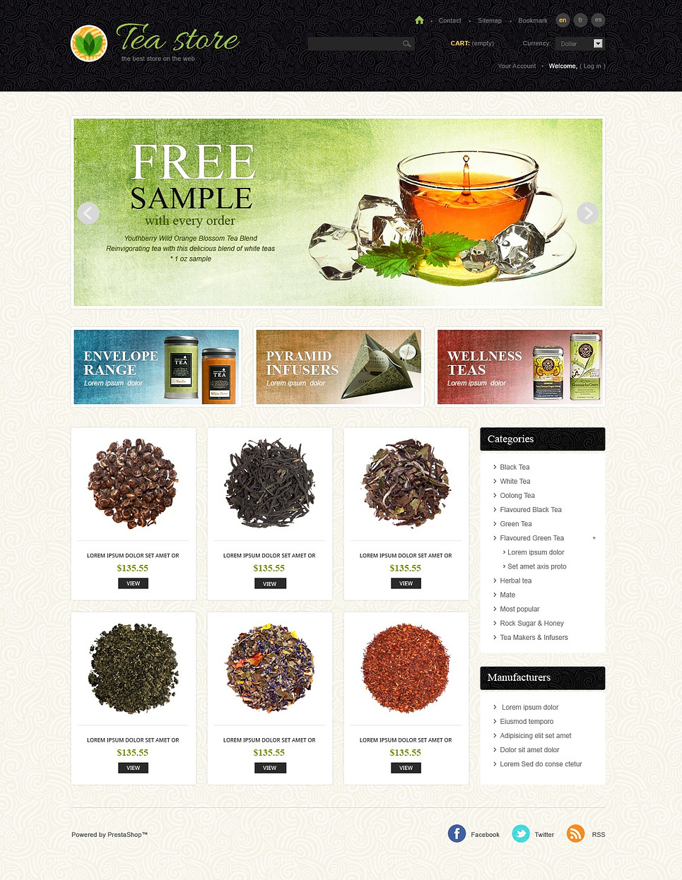 7+ Stunning Tea Store Ecommerce Themes for PrestaShop