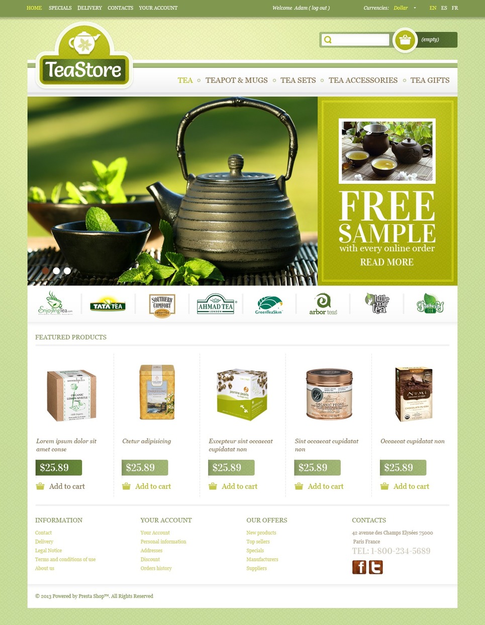 7+ Stunning Tea Store Ecommerce Themes for PrestaShop
