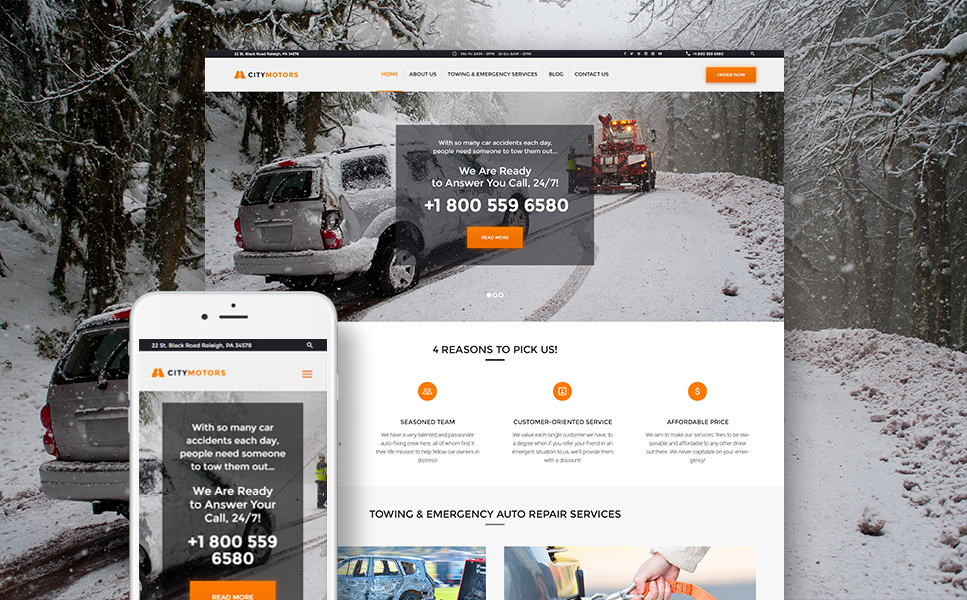 Roadside Assistance, Towing & Car Repossession Company WordPress Themes