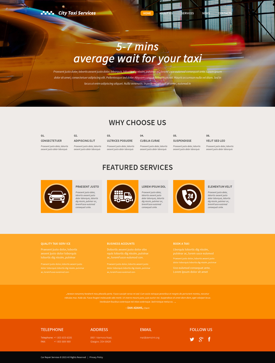 Taxi, Mini Cab and Uber / Lyft Driver WordPress Themes