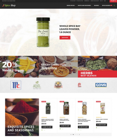 11 of the PrestaShop Themes for Selling Food & Spices
